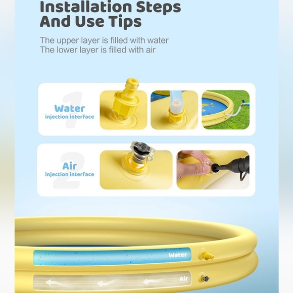 Swim | 68 Splash Pad Sprinkler For Kids Sprinkler Pool Inflatable ...